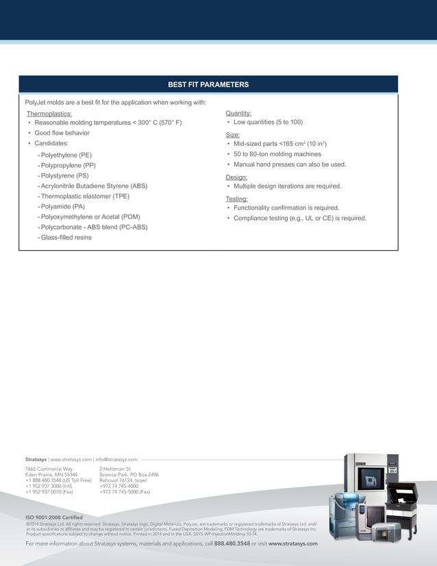 Stratasys White Paper - Injection Molding | PDF