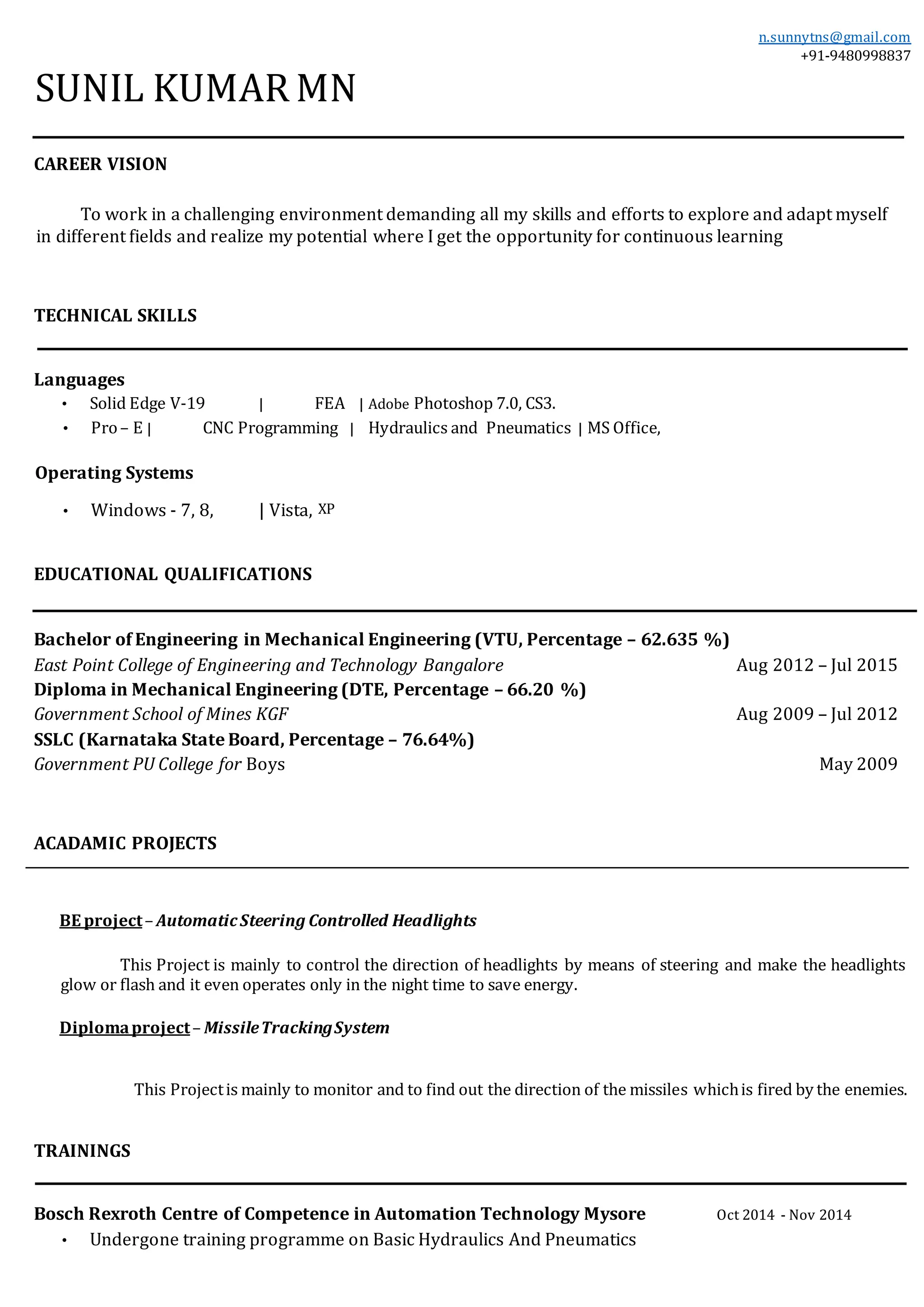 Sunil resume new | DOCX