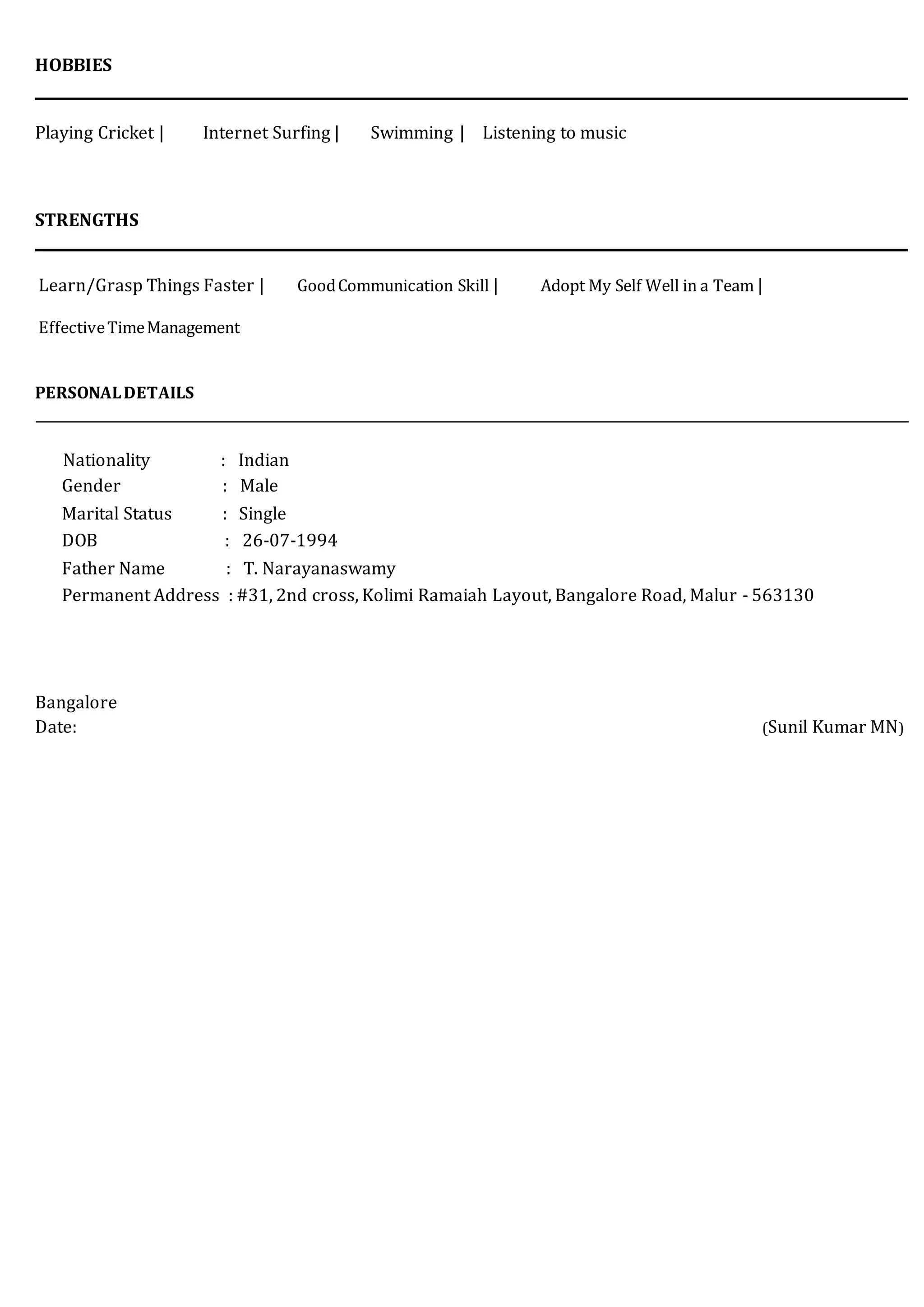 Sunil resume new | DOCX