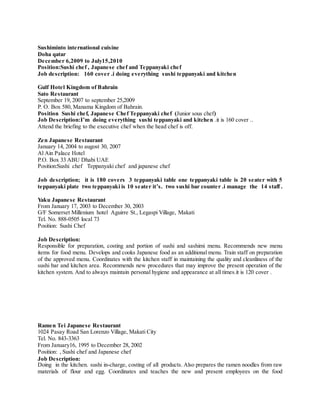 japanese chef resume - Copy | DOCX