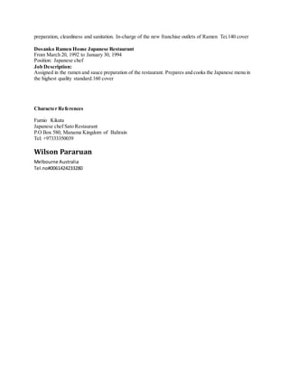 japanese chef resume - Copy | DOCX
