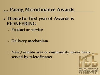 The Microfinance Data Sharing System (MiDAS) | PDF
