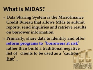 The Microfinance Data Sharing System (MiDAS) | PDF