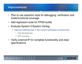 Design Verification at D2Audio | PDF