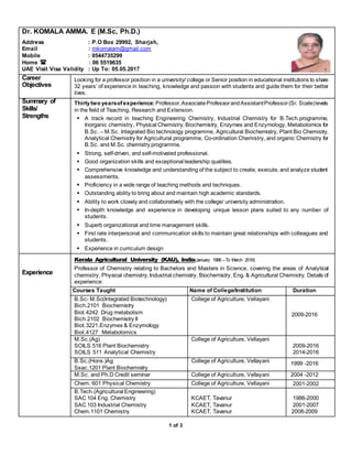 CV-Dr. Komalam | PDF