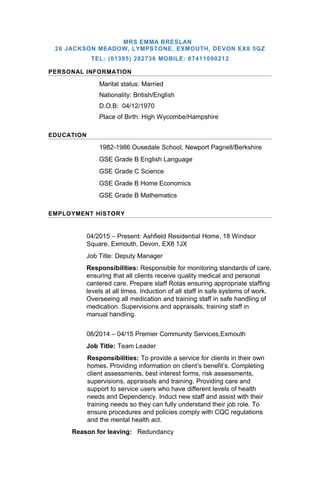 emmas cv | DOC