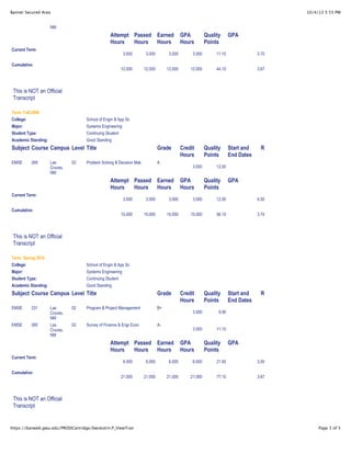 GWU_UNOFFICIAL_TRANSCRIPT | PDF | Undergraduate Education | College ...