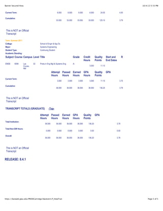 GWU_UNOFFICIAL_TRANSCRIPT | PDF | Undergraduate Education | College ...