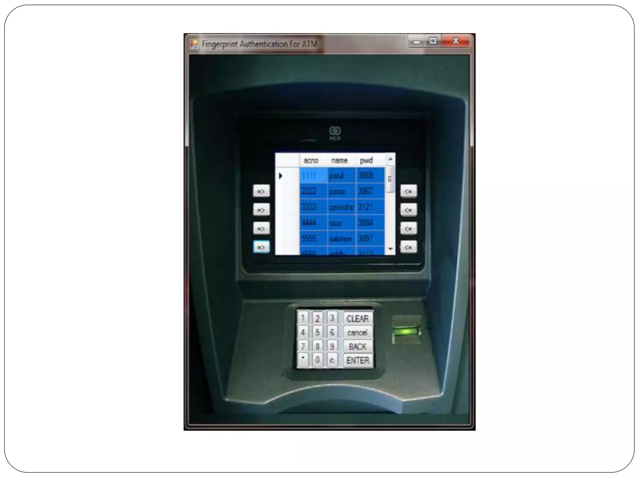 Fingerprint Authentication For Atm Ppt