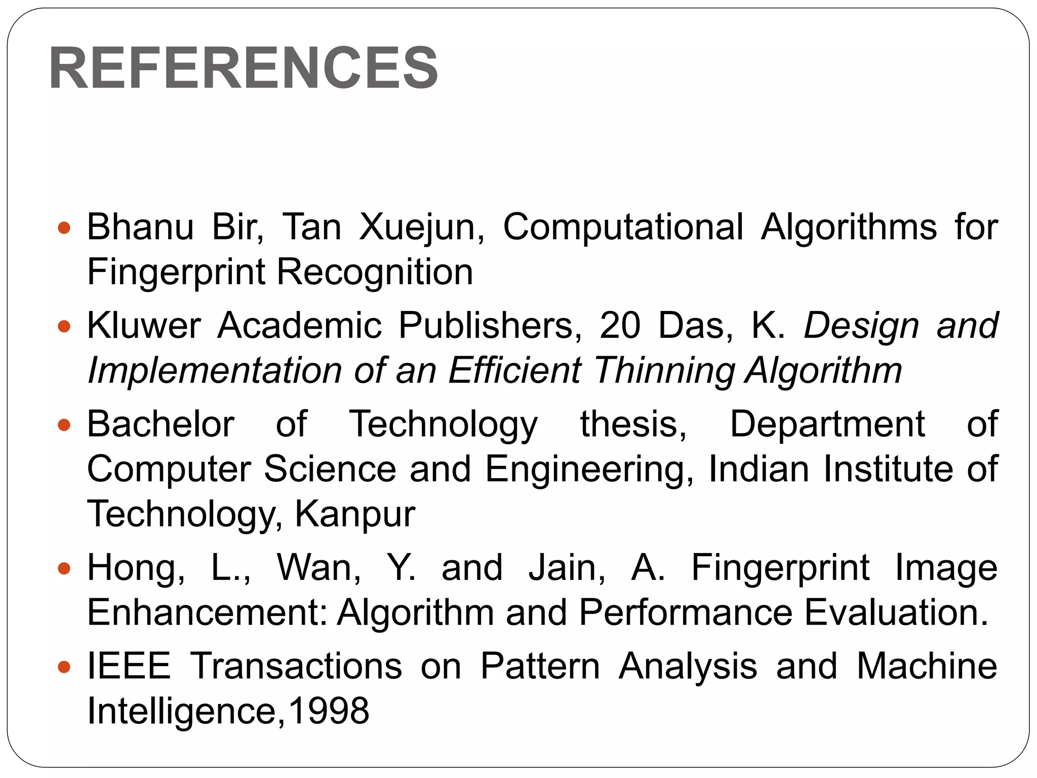 Fingerprint Authentication for ATM | PPTX