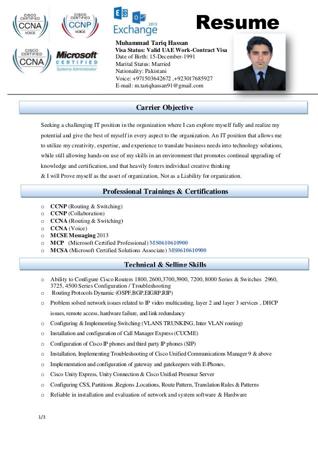 Tariq Hassan CV Uae