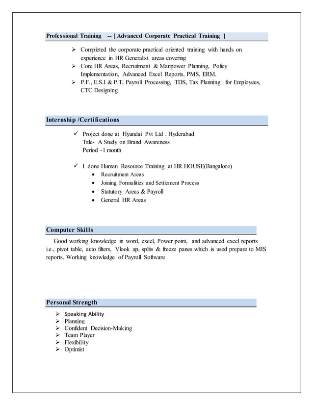 Naresh Hr Resume - L&T | DOCX | Human Resources | Business