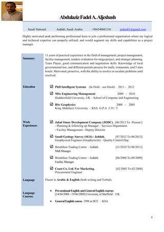 New_Abdulaziz_C.V__2015, Oct. | PDF