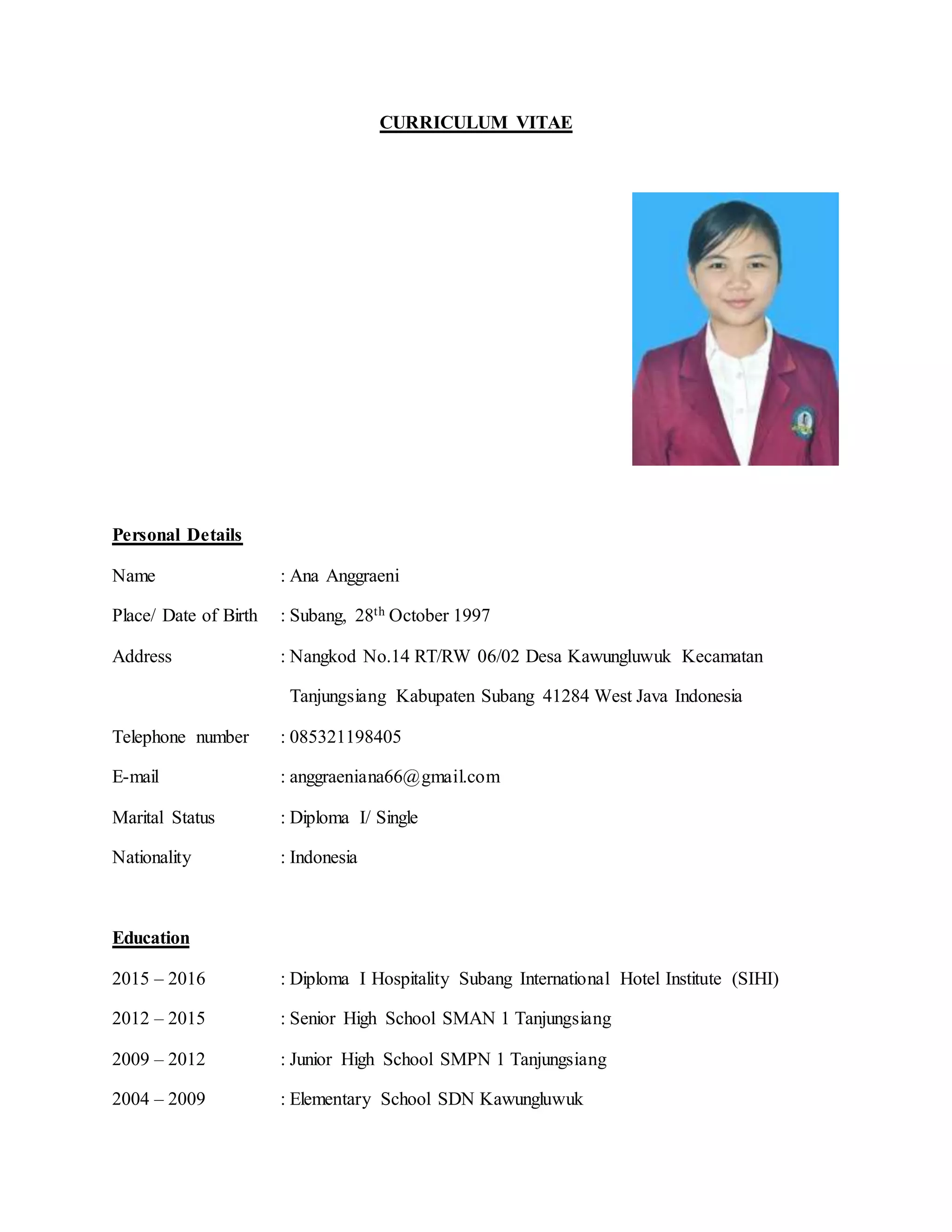 CURRICULUM VITAE ANA A | DOCX