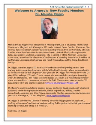 Chi Sigma Iota Newsletter Spring-Summer 2014 | PDF