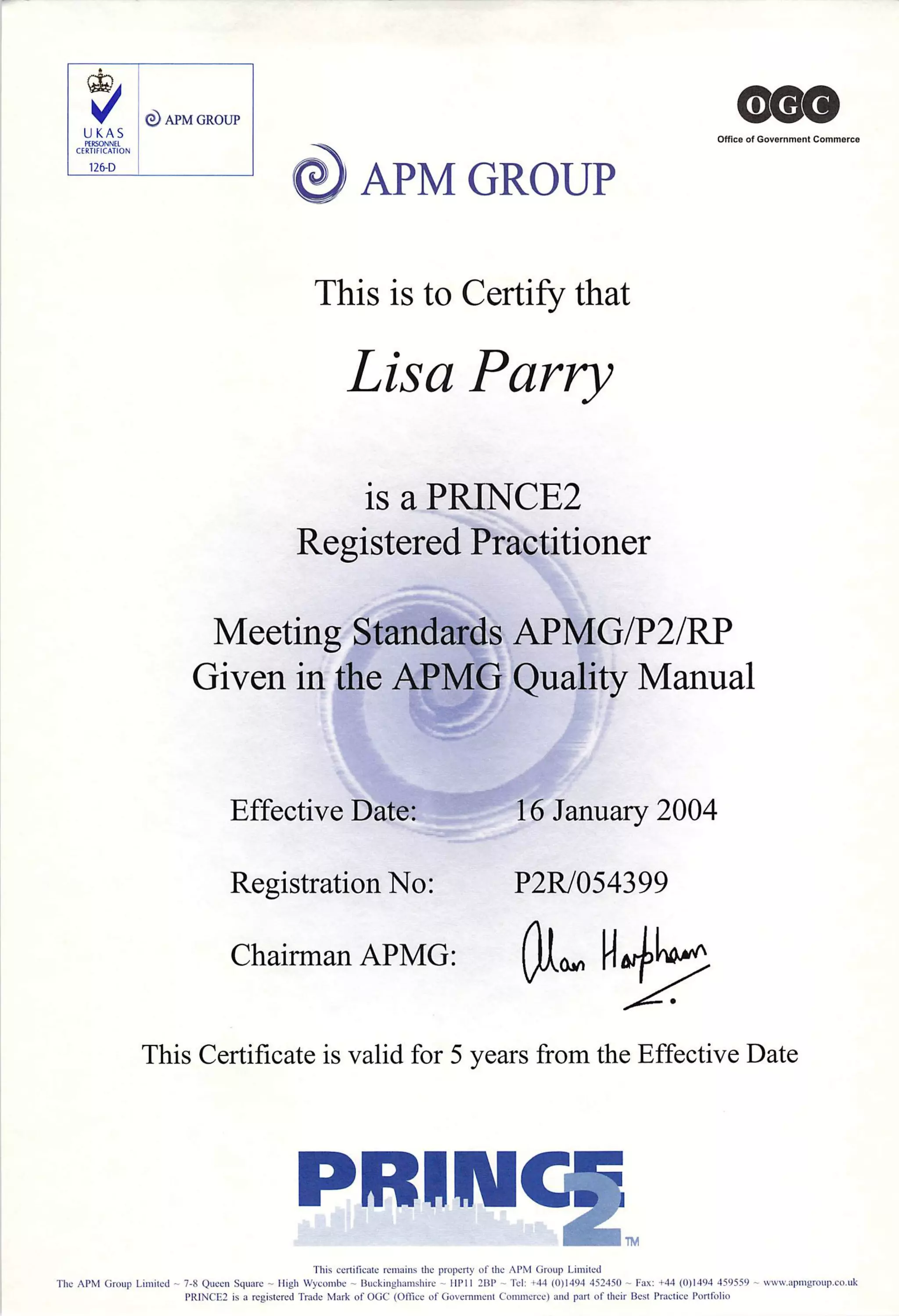 Prince 2 Certificate | PDF