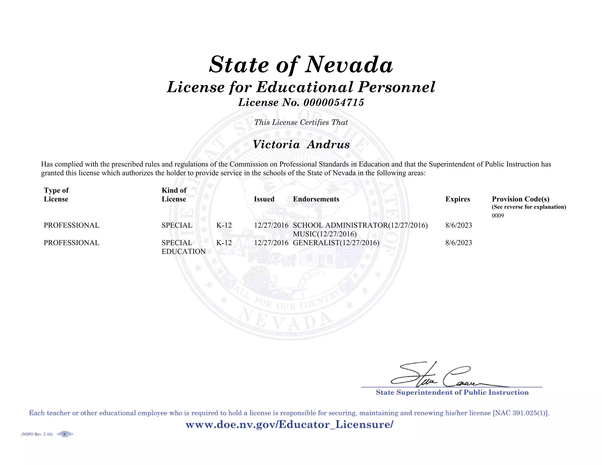 Nevada License | PDF | Education