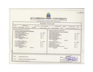 Academic Transcript Kyambogo University | PDF