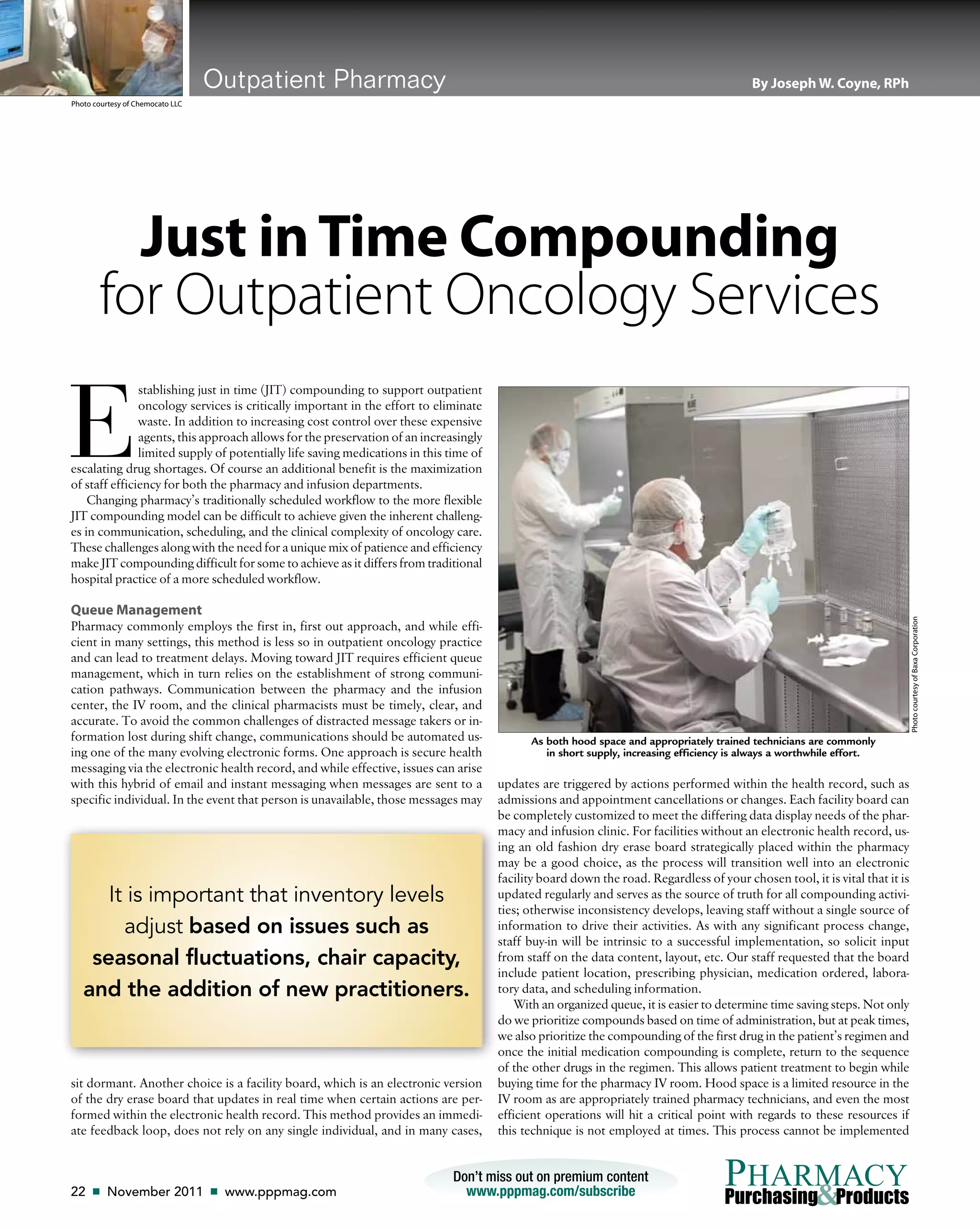 Just in time compounding | PDF