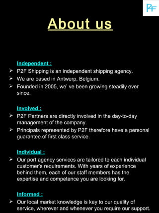 P2F Shipping presentation 2014 | PDF