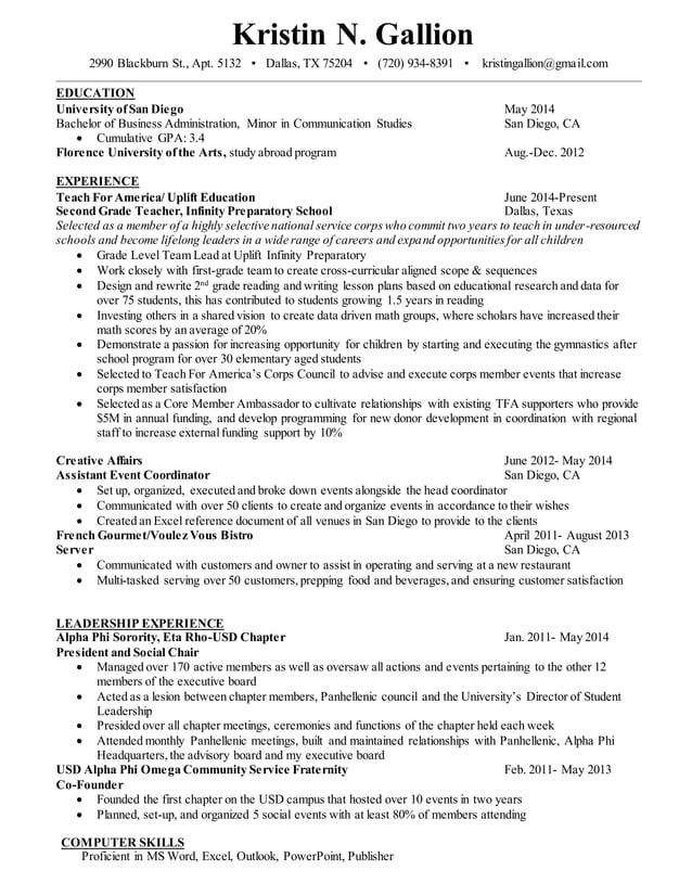 Kristin N. Gallion, Resume | PDF