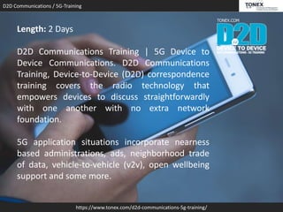 D2D (Device To Device) Communications - 5G Training - Tonex Training | PPTX