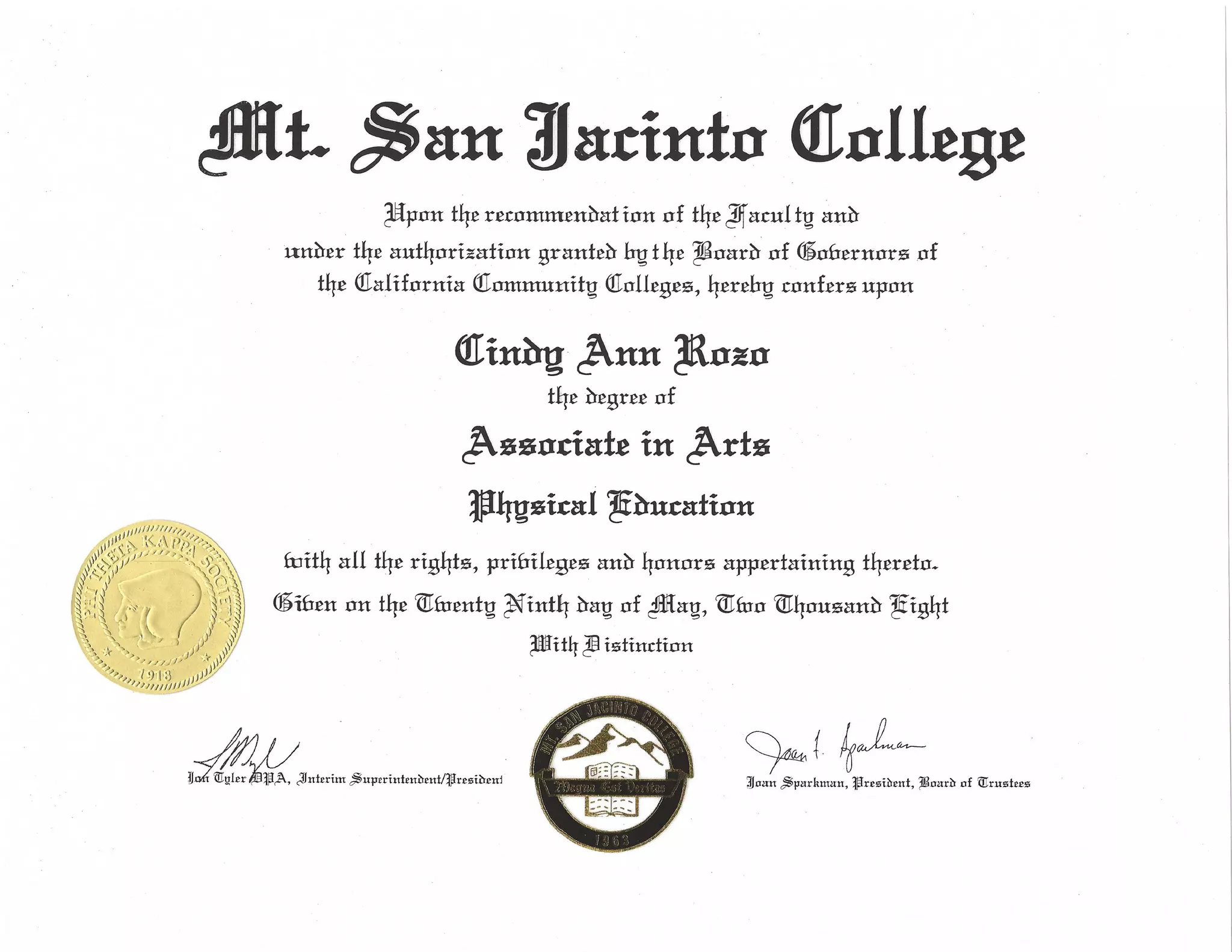 Cindy Rozo - Associate Degrees | PDF