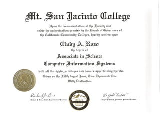 Cindy Rozo - Associate Degrees | PDF