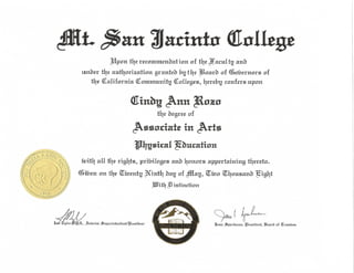 Cindy Rozo - Associate Degrees | PDF