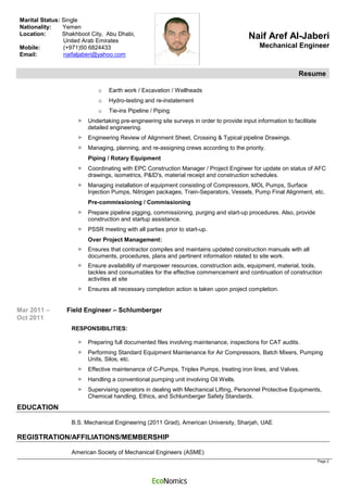Naif Resume 2015 | PDF | Civil Engineering Industry | Industries