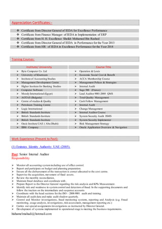 Hisham Mohamed Ahmed Resume | DOCX