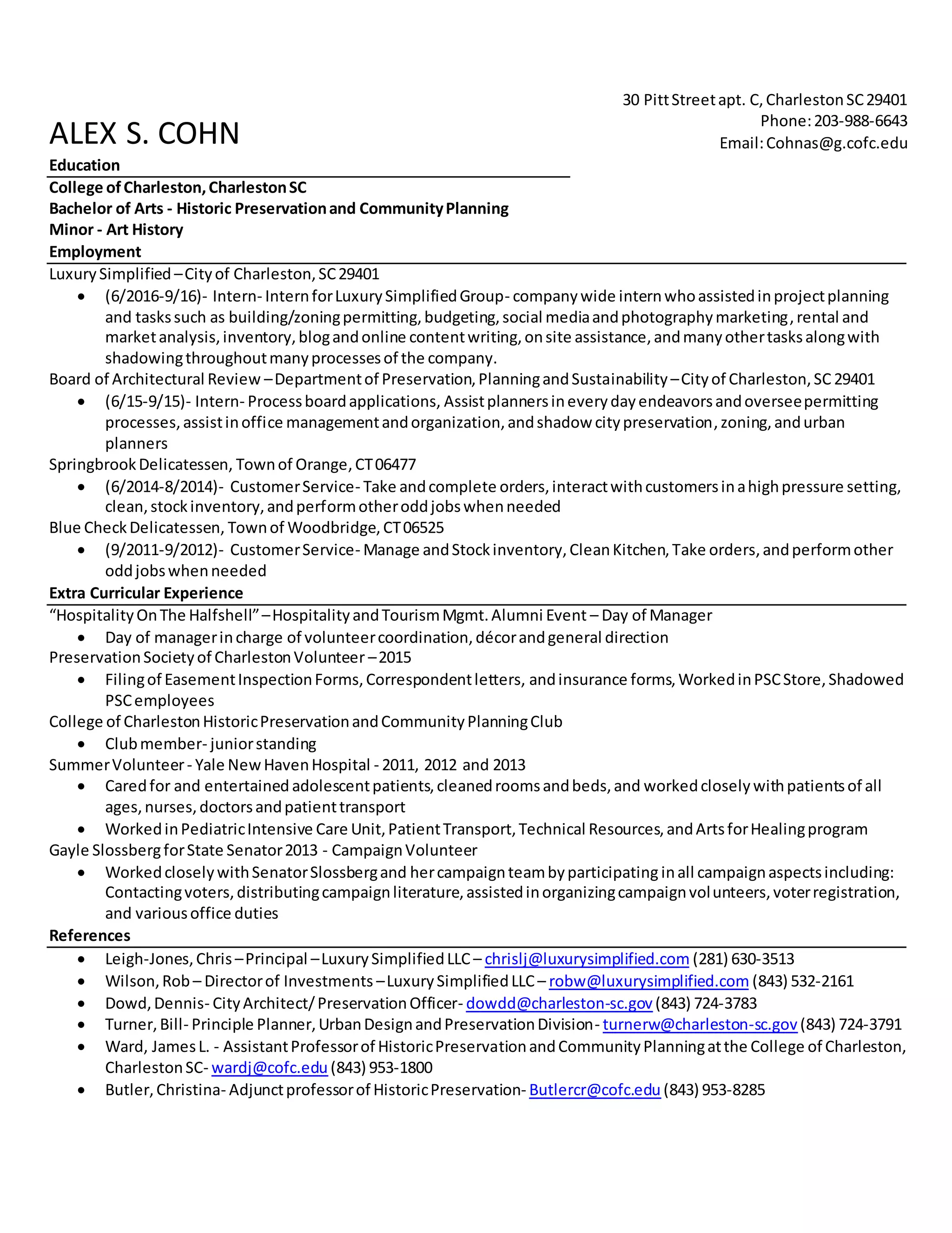 Alex Cohn Resume | DOCX