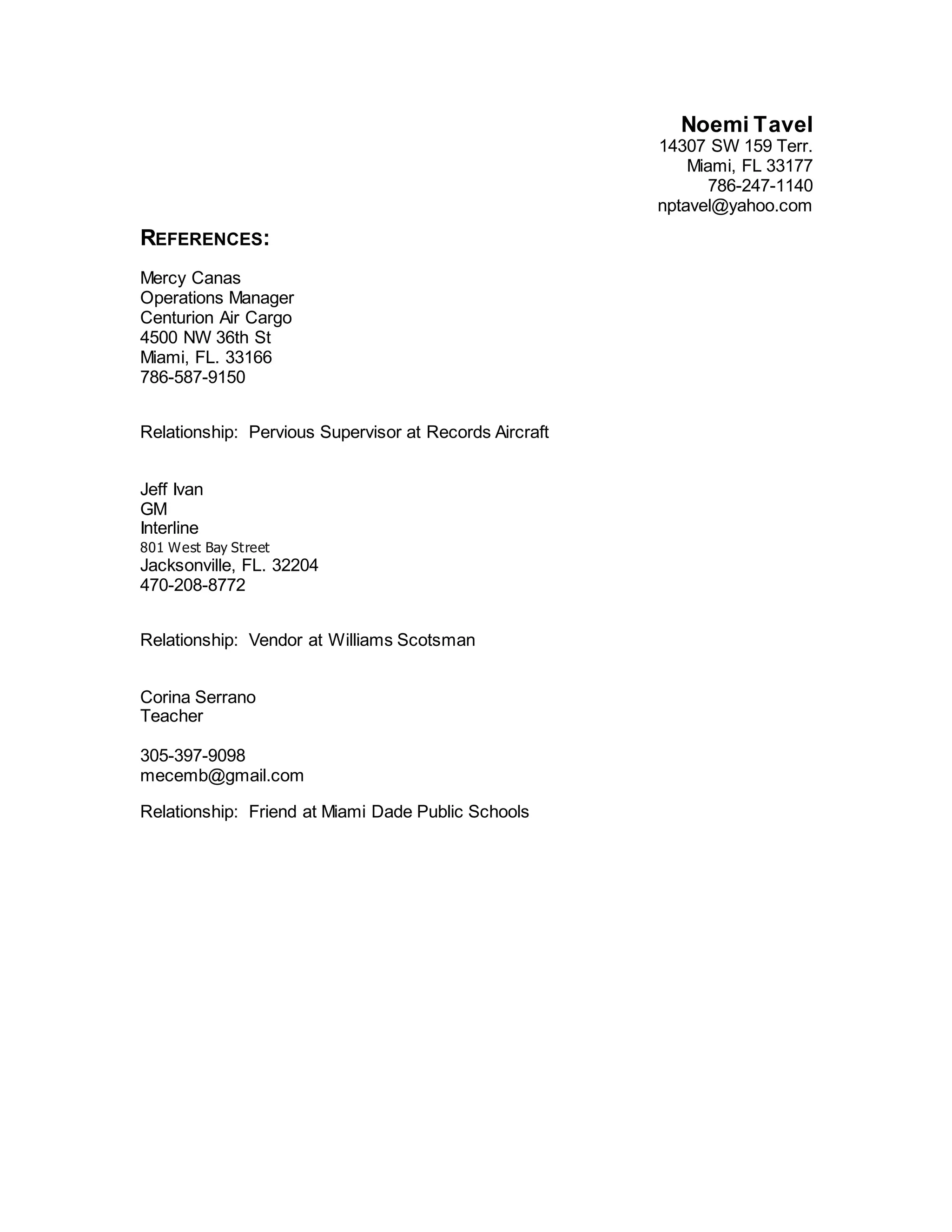 Resume references | DOCX