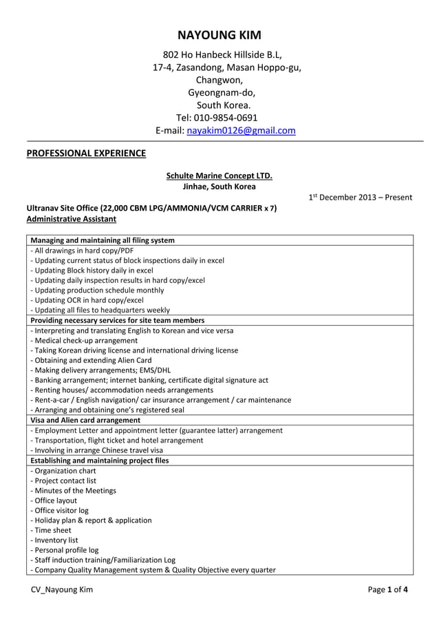 CV_Nayoug kim | PDF
