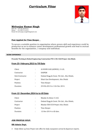 Mritunjay Singh _Time Keeper | PDF