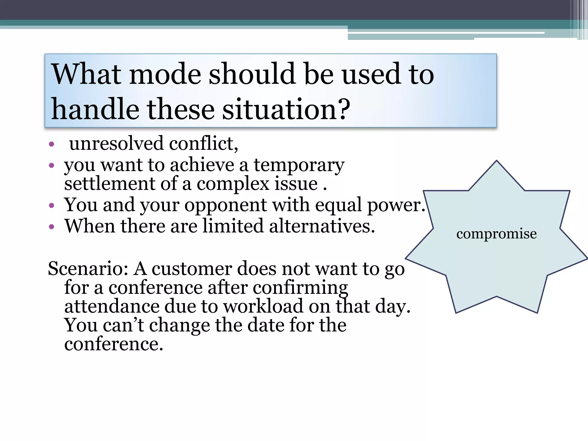 The Five conflict – Handling modes | PPTX