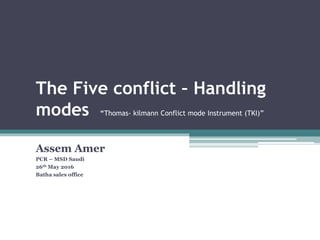 The Five conflict – Handling modes | PPTX