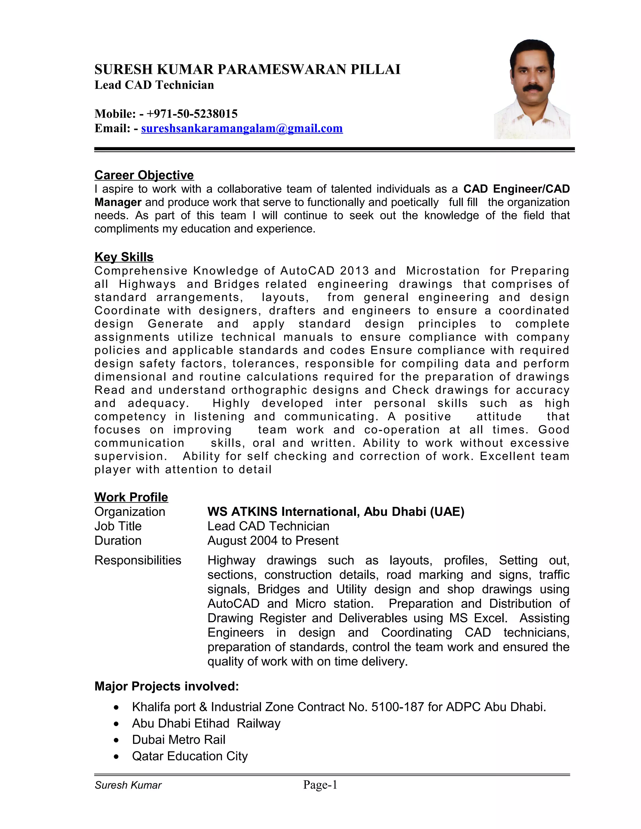 Suresh Lead CAD Technician | DOC