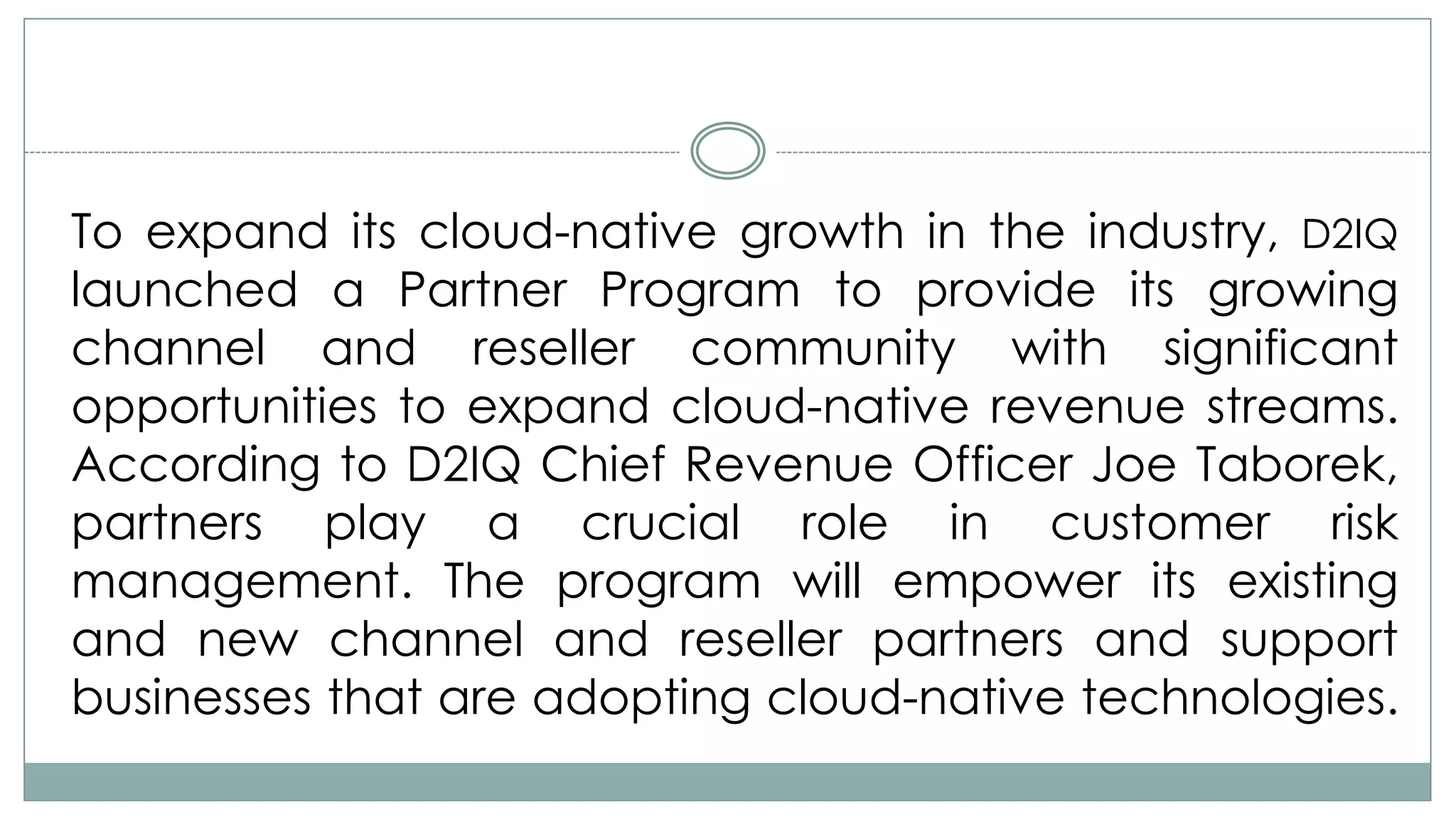 D2IQ Introduces Partner Program | PPTX