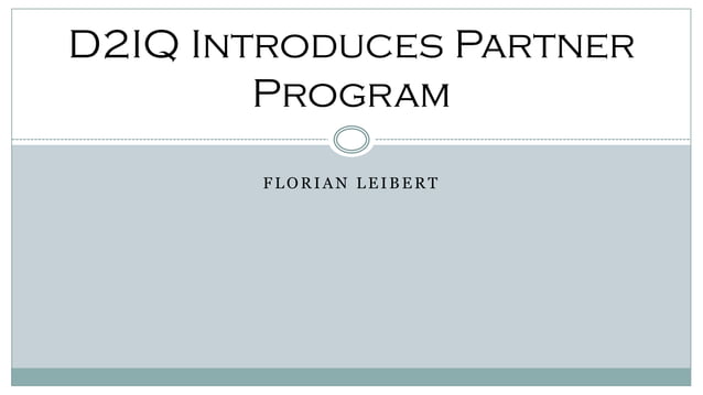 D2IQ Introduces Partner Program | PPTX