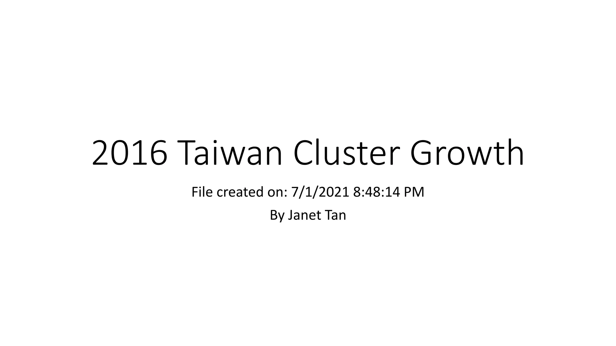 Taiwan Cluster Mapping and Cluster Growth (2006-2016) | PDF