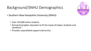 SNHU HEaRT Program - D2L Excellence Award | PPTX