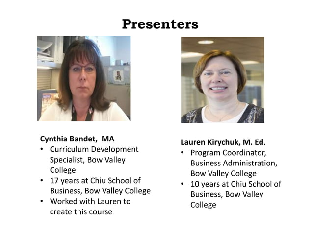D2L Webinar with Bow Valley College | PPT