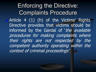 D2 Victim support organisations working together to implement the ...