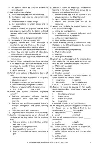 D2 pre board prof. ed. - do not teach too many subjects. | DOC