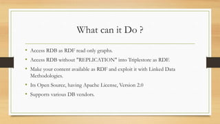D2RQ | PPTX | Databases | Computer Software and Applications