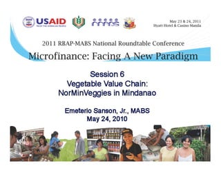 NRT 2011: Vegetable Value Chain - NorMinVeggies in Mindanao | PDF