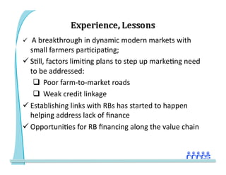 NRT 2011: Vegetable Value Chain - NorMinVeggies in Mindanao | PDF
