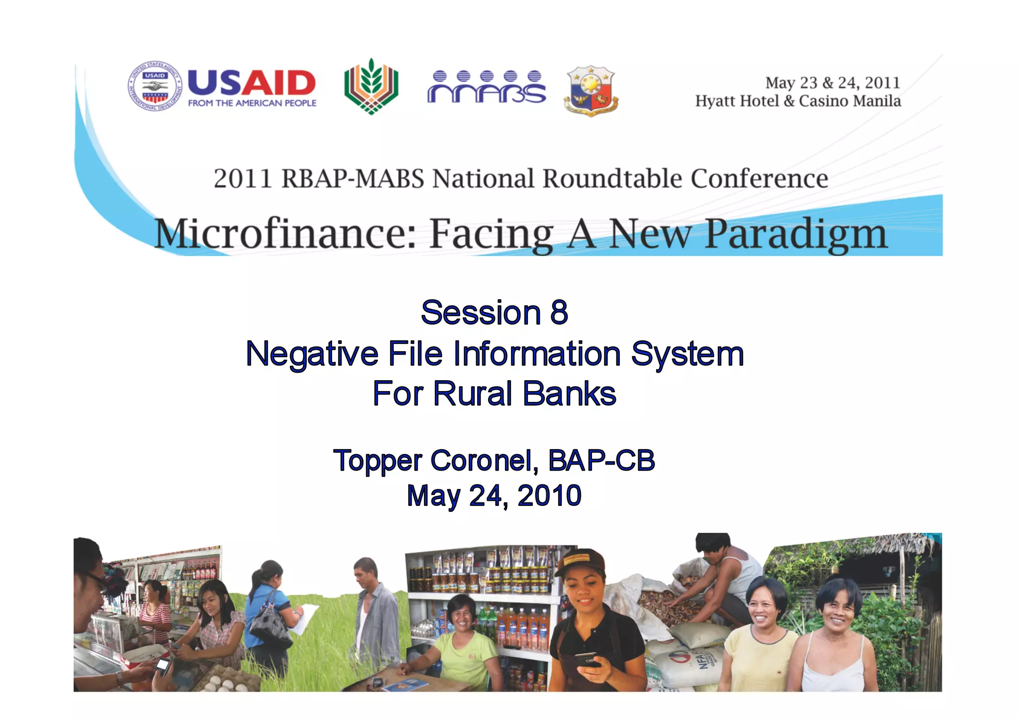 NRT 2011: Negative File Information System for Rural Banks | PDF