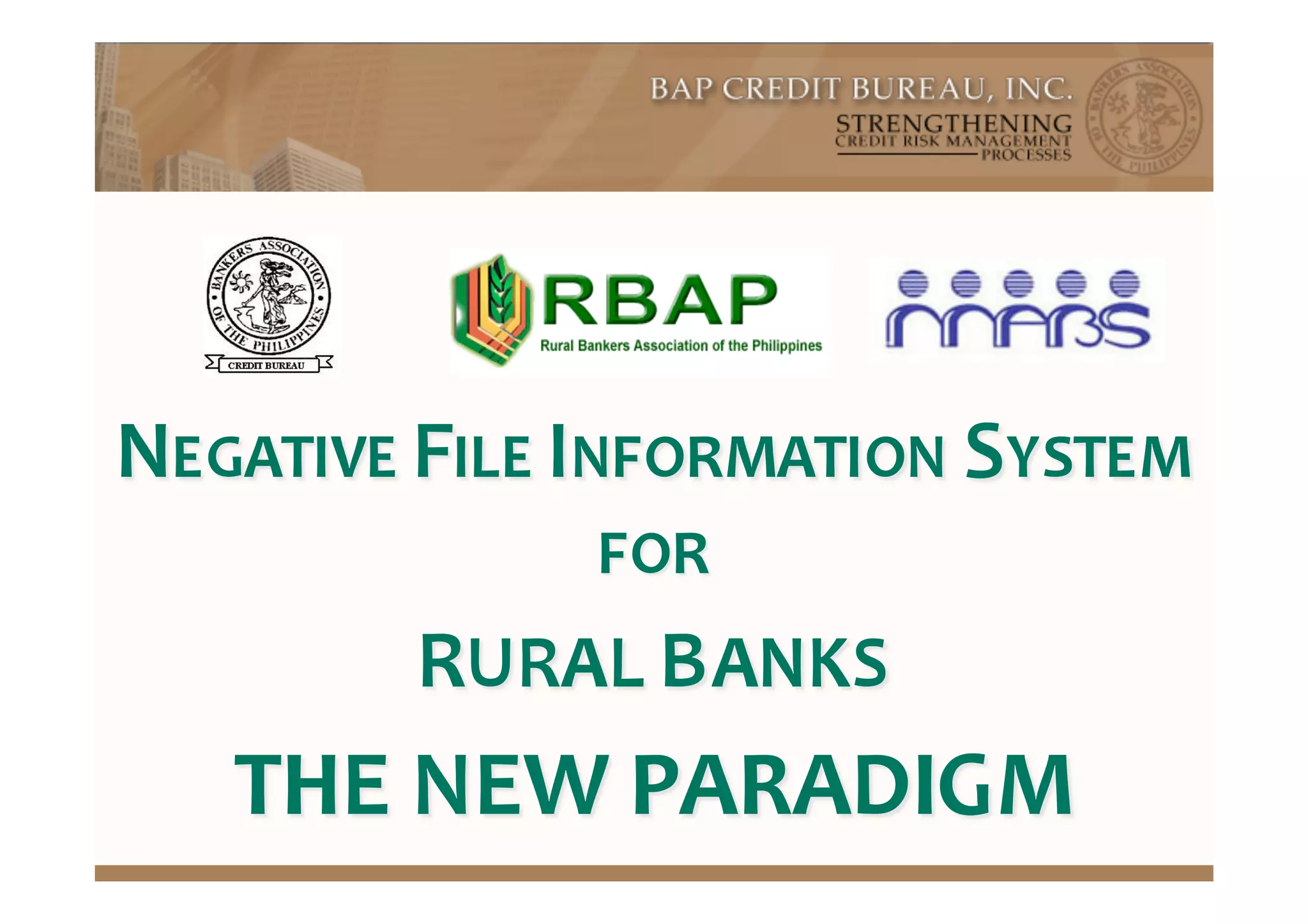 NRT 2011: Negative File Information System for Rural Banks | PDF